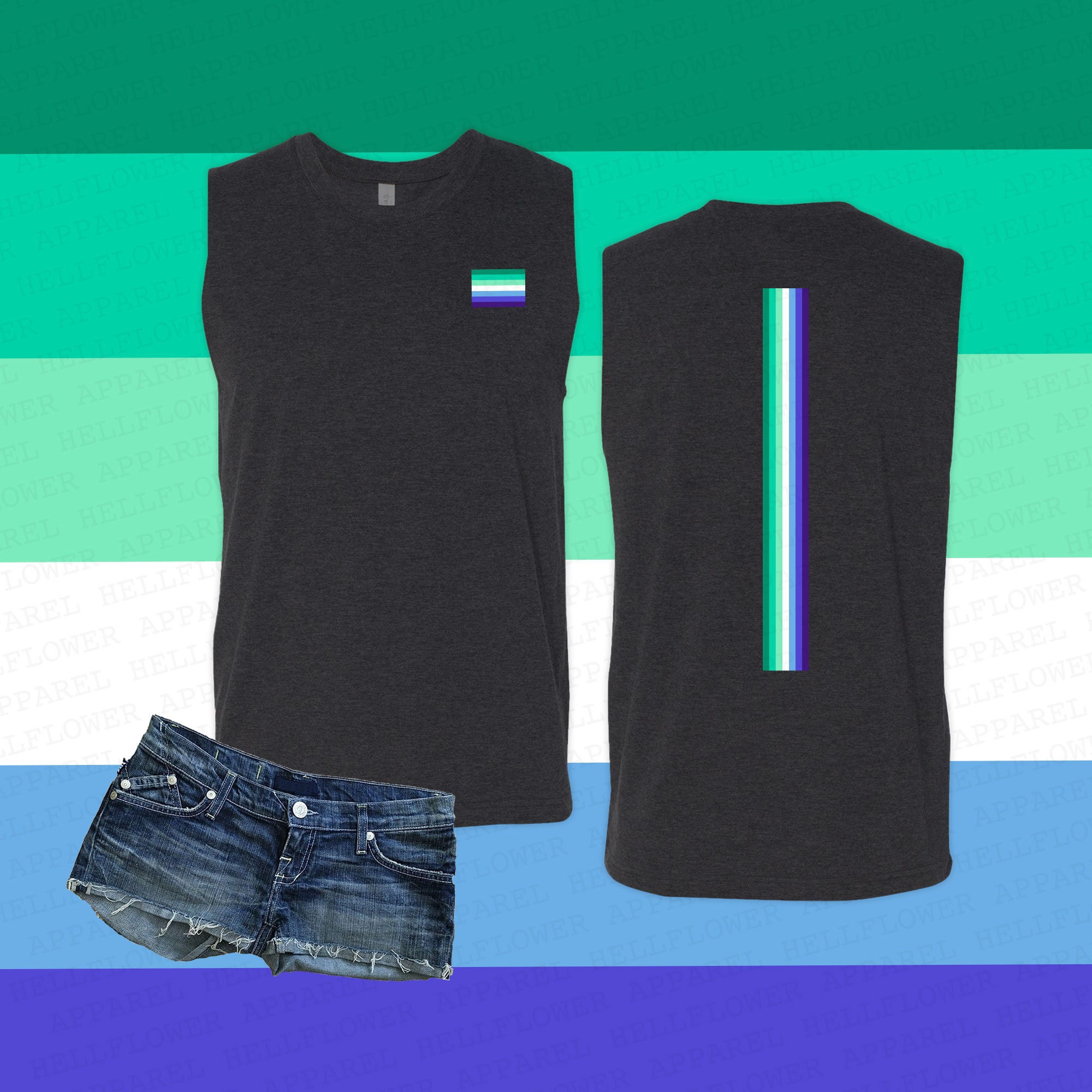 MLM Pride Flag Muscle Tank, Gay Man Loving Man, Minimalist Unisex Top ...