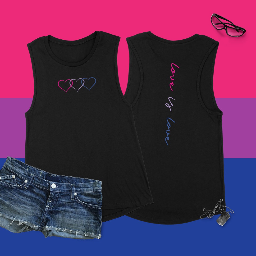 Bisexual Pride Hearts Women's Muscle Tank Bi Pride Tank - Etsy