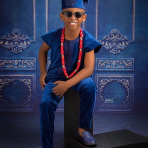 Velvet Agbada 3piece Outfits. Baby Boy Birthday African Clothing ...