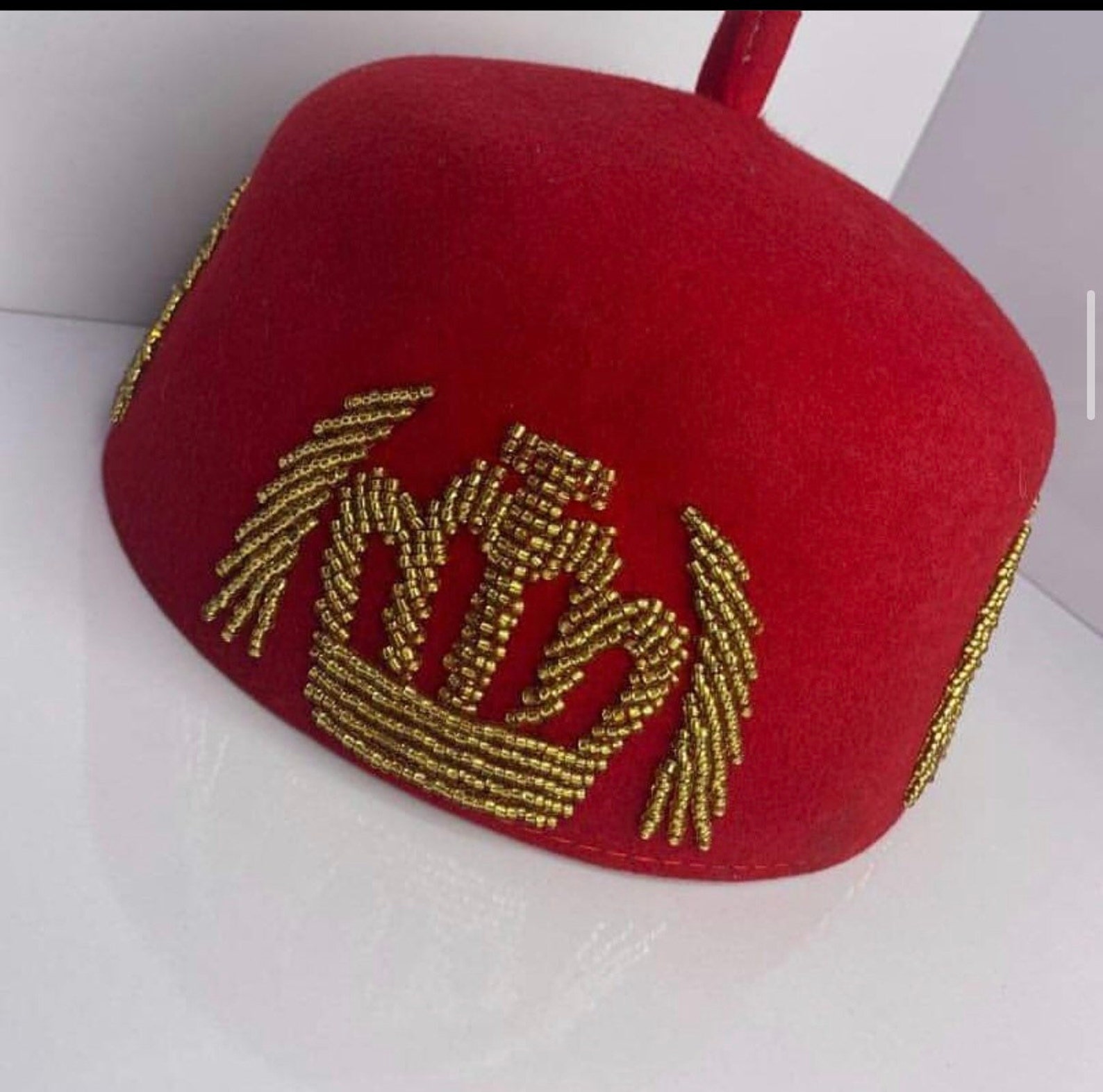 Red Igbo Beaded Cap. Chief Cap for Men. Nigerian Wedding Hat for Groom ...