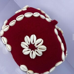 Red Igbo Cap With Cowries. Chief Cap for Men. Nigerian Wedding Hat for ...