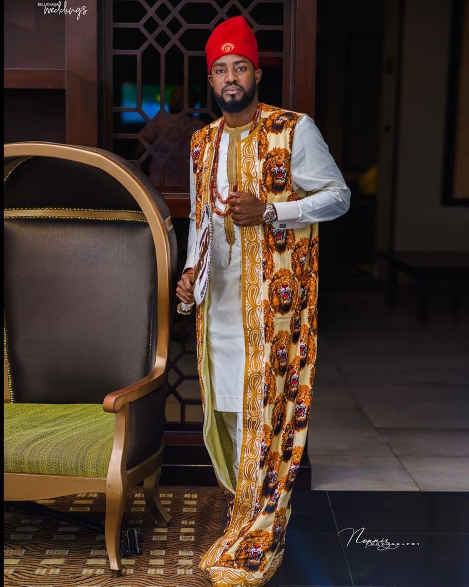 Igbo Groom Attire. Lion Head Attire. Isiagu for Igbo Men. - Etsy