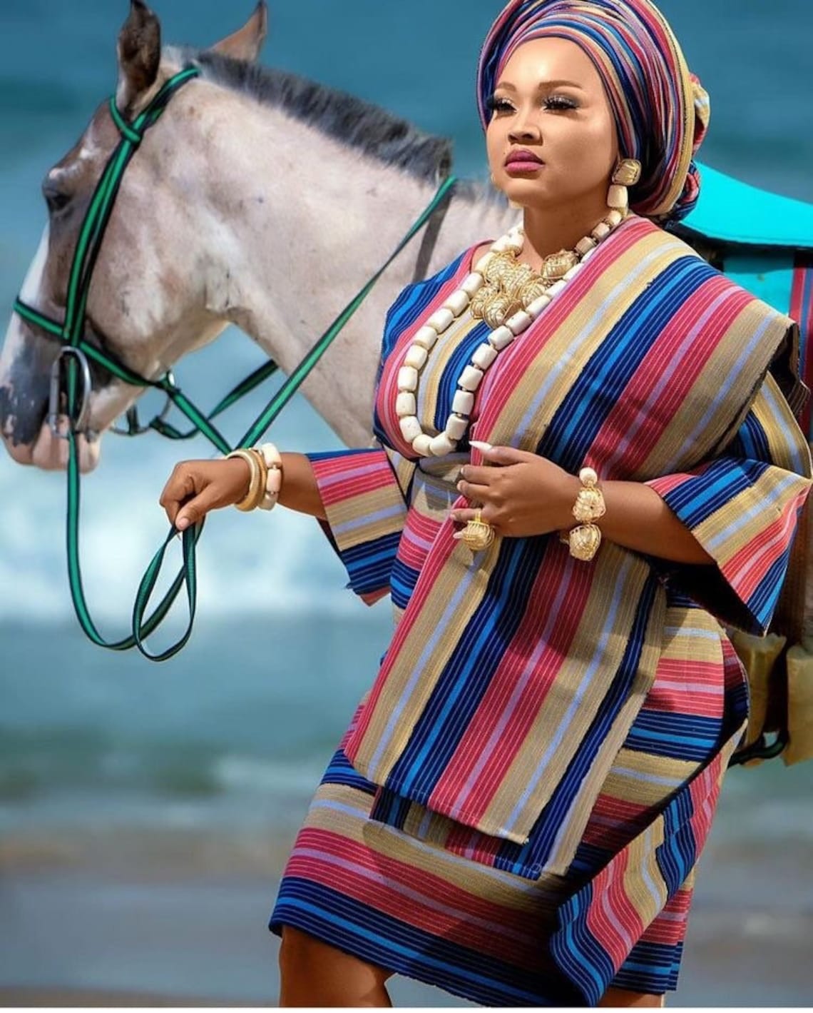 Asooke Iro and Buba Attire. Oleku Yoruba Outfit. 40th Birthday African ...