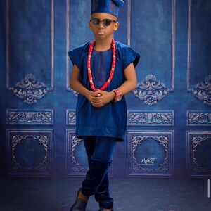 Velvet Agbada 3piece Outfits. Baby Boy Birthday African Clothing ...