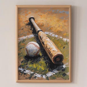Baseball Wall Art Print, Impressionist Art, Sports Room Decor, Gift for ...