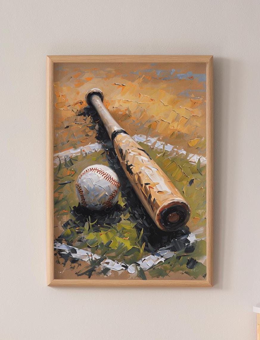 Baseball Wall Art Print, Impressionist Art, Sports Room Decor, Gift for ...