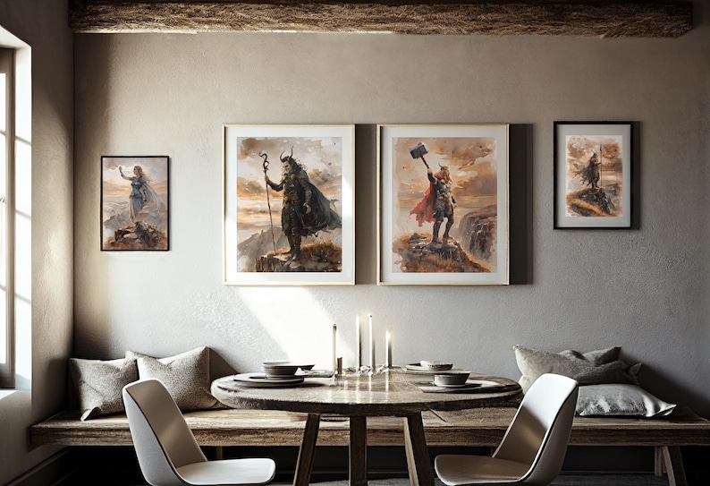 Norse Deity Freya Poster, Mythology Wall Art, Viking Decor, Norse God Art, Thor Illustration ...