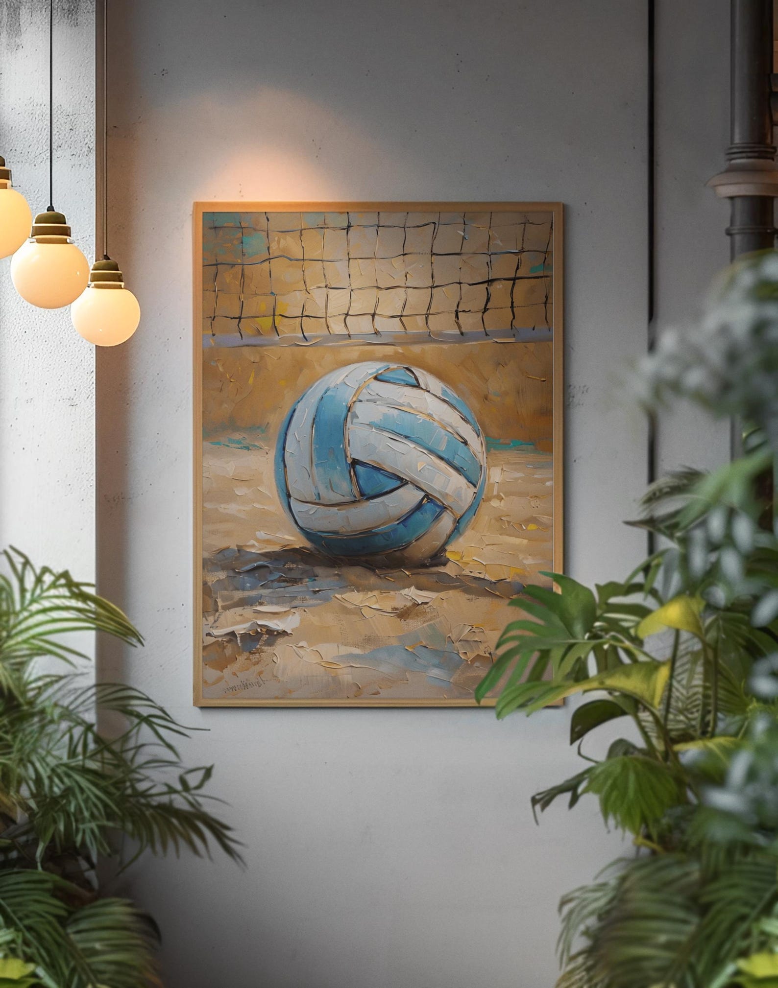 Volleyball Art Poster, Impressionist Art, Volleyball Art, Wall Art for ...