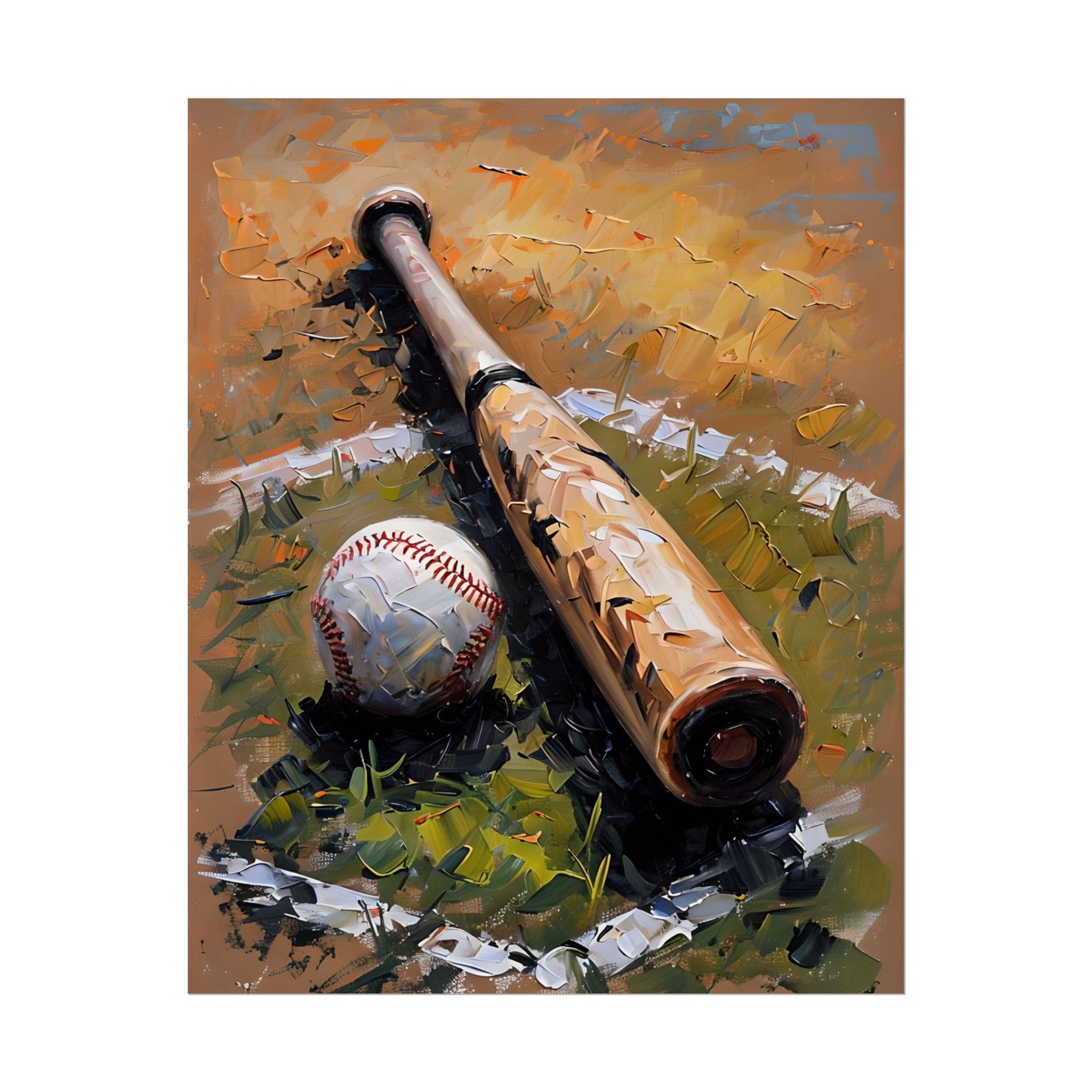 Baseball Wall Art Print, Impressionist Art, Sports Room Decor, Gift for ...