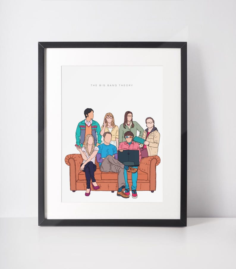 The BIG BANG THEORY Color Print, Illustration, Big Bang Theory Art ...