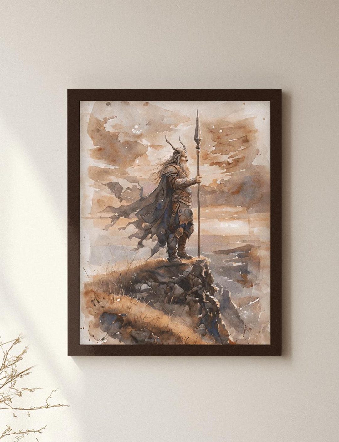 Norse Deity Odin Poster, Viking Art, Mythology Wall Decor, Odin Art ...