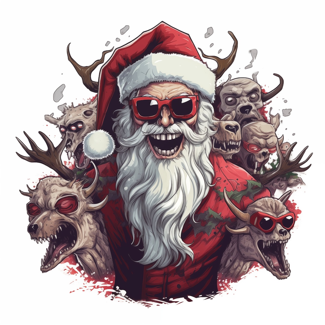 Mega Bundle 222 Christmas Themed Zombie Santa Clause Skull Sticker ...