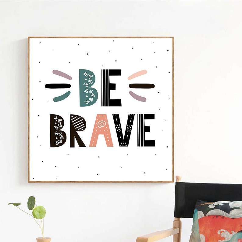 Inspiring Printable Art Set of 3: Be Brave, Dream Big, Work Hard ...
