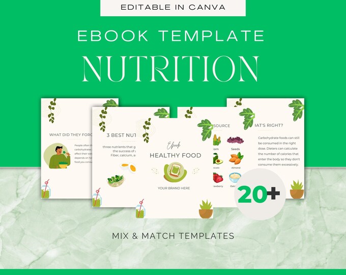 Nutrition Ebook Template Canva, Nutrition Fitness Template, Nutrition ...