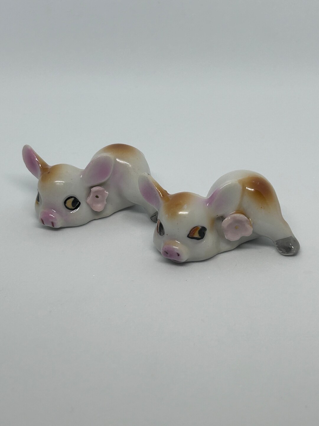 Vintage Miniature Pig Figurines - Etsy