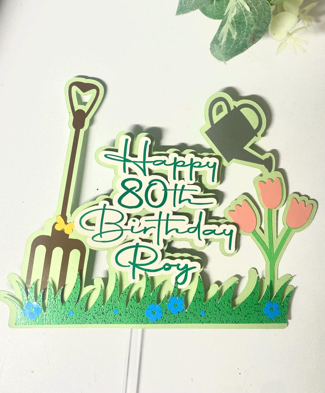 Gardening Themed Birthday Cake Topper. Personalised Cake Topper UK ...