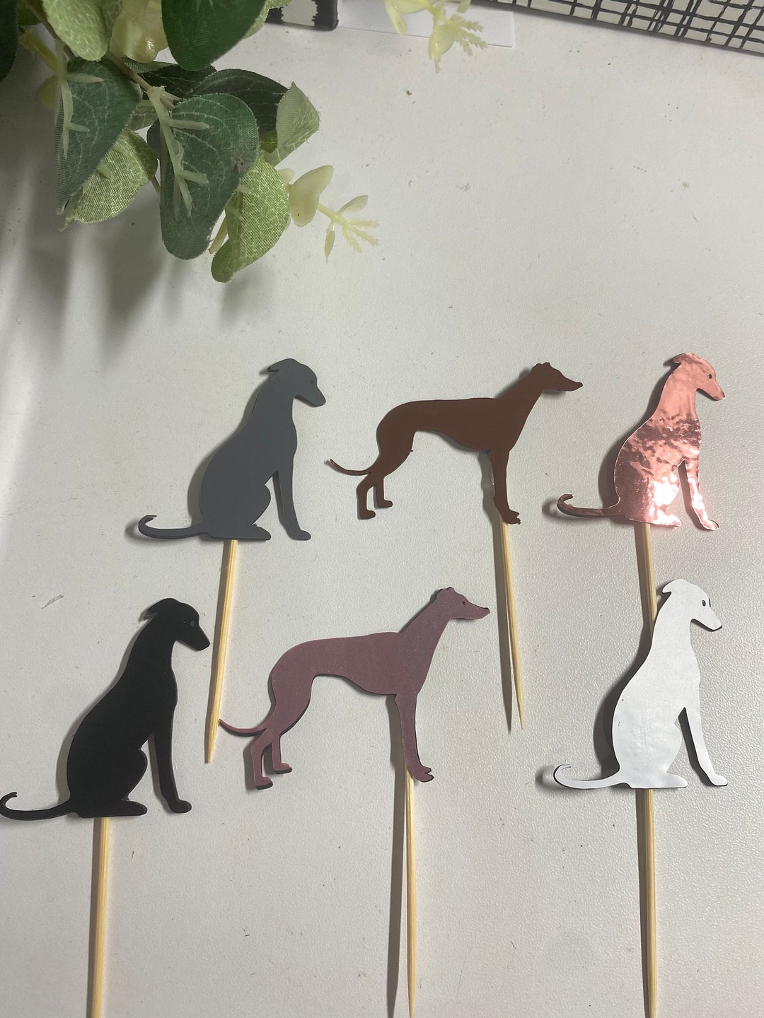 Greyhound Cupcake Toppers. Dog Cake Topper. Greyhound Cake - Etsy