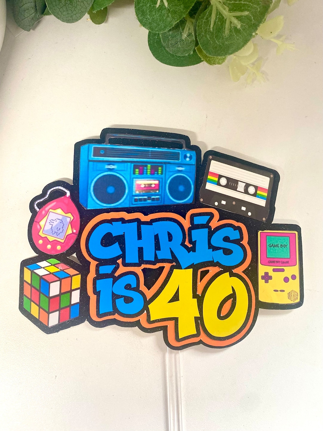 90s Cake Topper, Nineties Style Cake Topper, Personalised Cake Topper ...