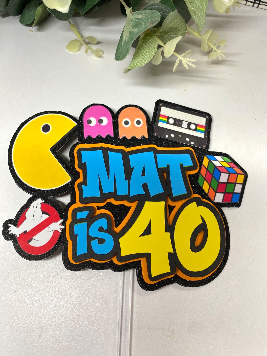 80s Cake Topper, Eighties Style Cake Topper, Personalised Cake Topper ...