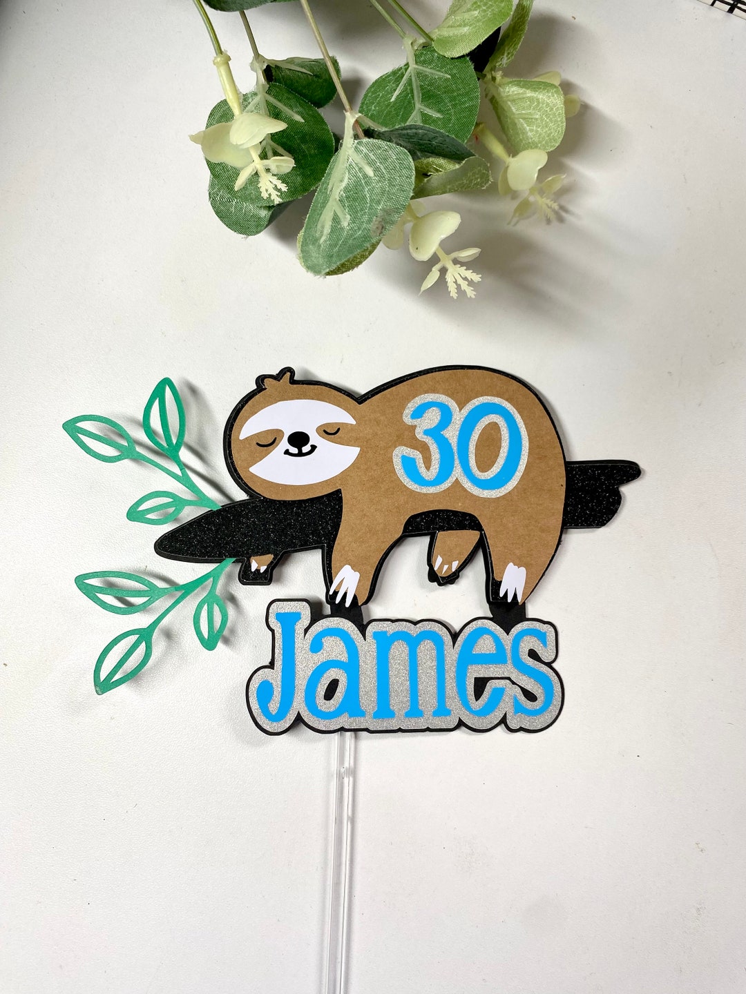 Sloth Cake Topper. Personalised Sloth Cake Topper UK - Etsy