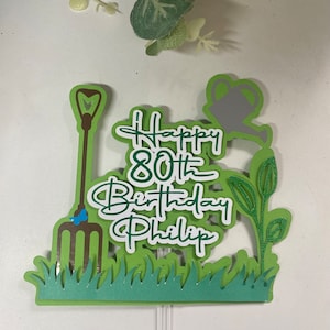 Gardening Themed Birthday Cake Topper. Personalised Cake Topper UK ...
