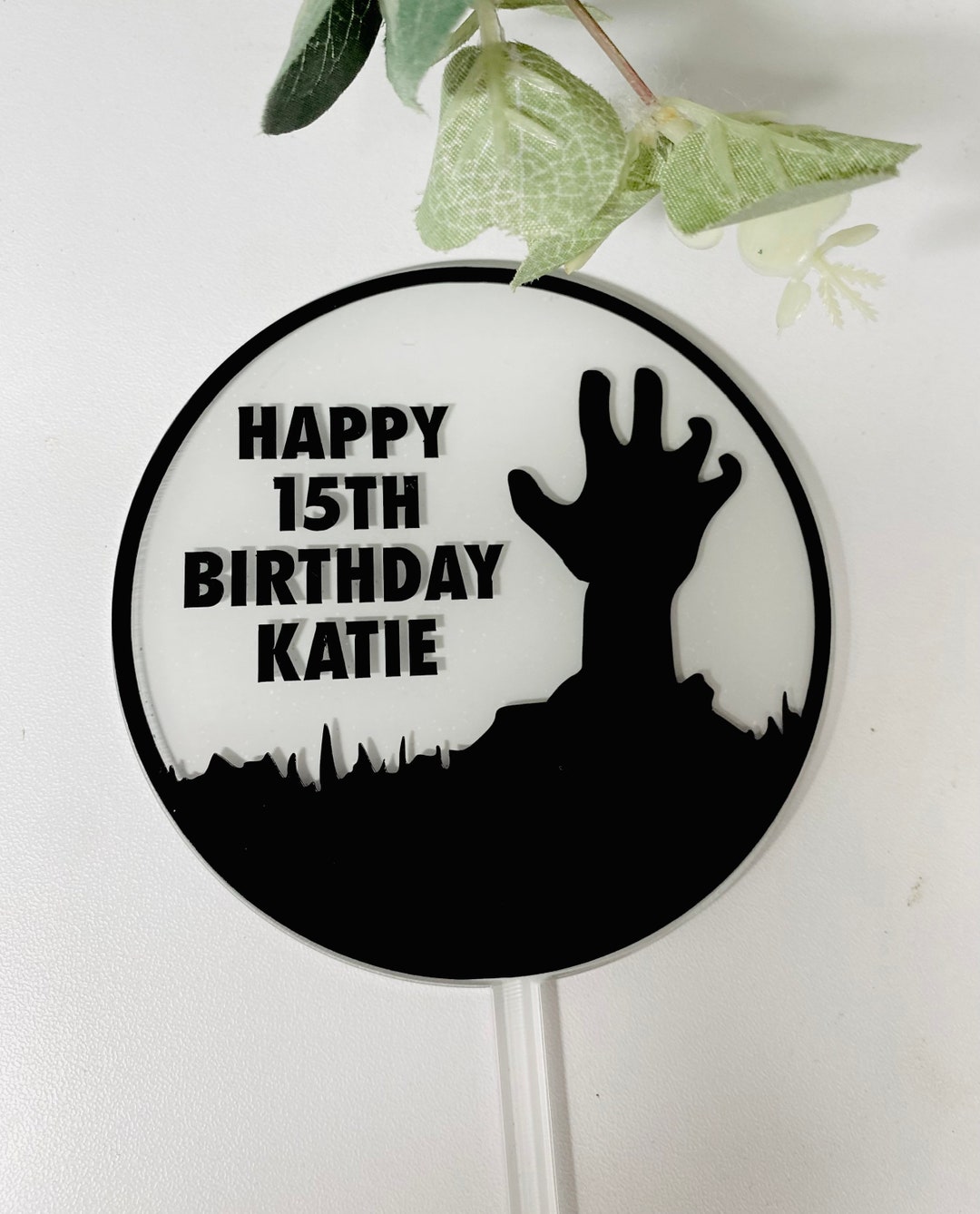 Zombie Acrylic Cake Toppers, Personalised Cake Topper. Walking Dead ...