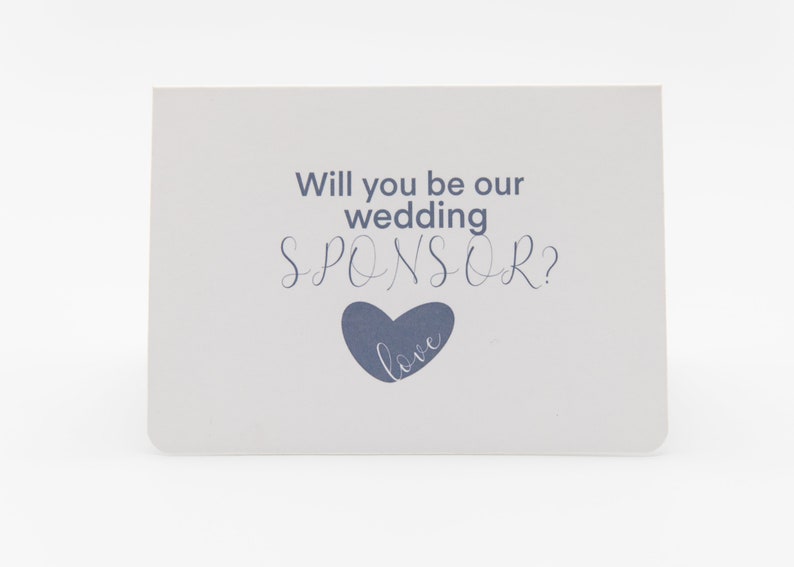Will You Be Our Wedding Sponsor Greeting Card Homemade - Etsy