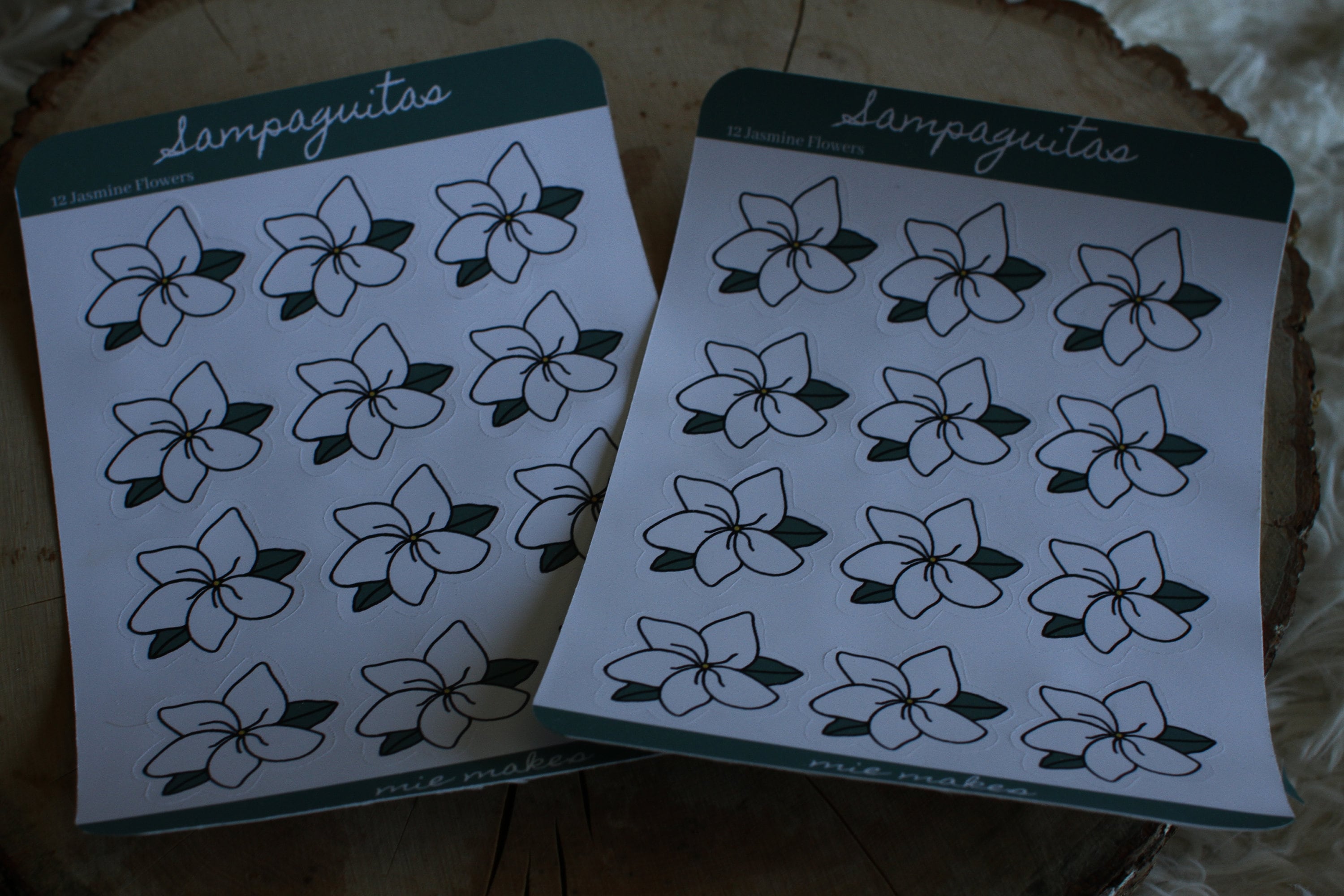 Sampaguita Sticker Sheet Jasmine Flower Stickers Floral - Etsy
