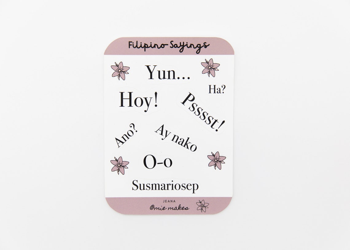 Filipino Sayings Sticker Sheet Filipino Philippines Funny - Etsy