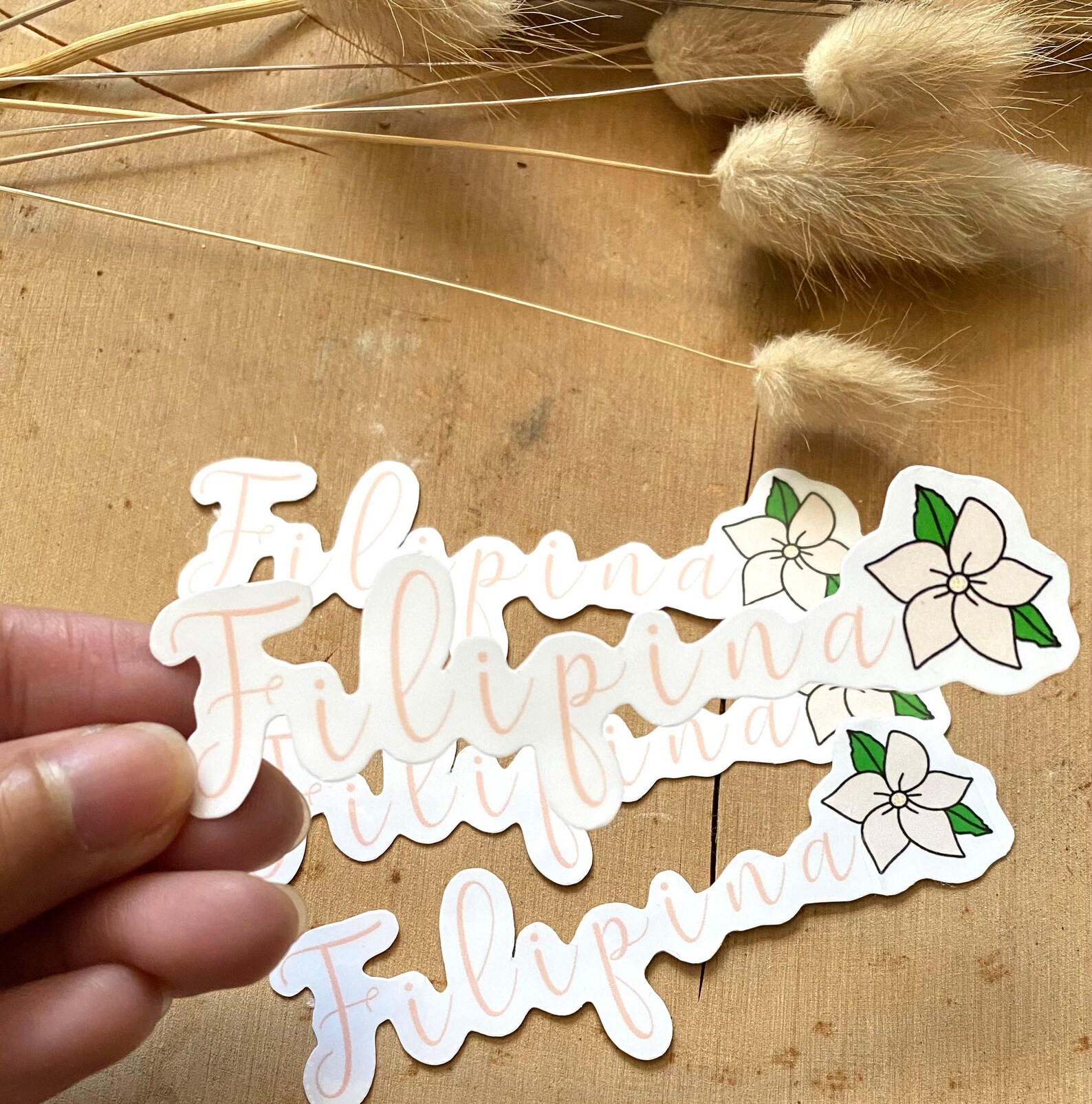 Filipina Sticker Filipino Sticker Filipina Sampaguita Flower | Etsy