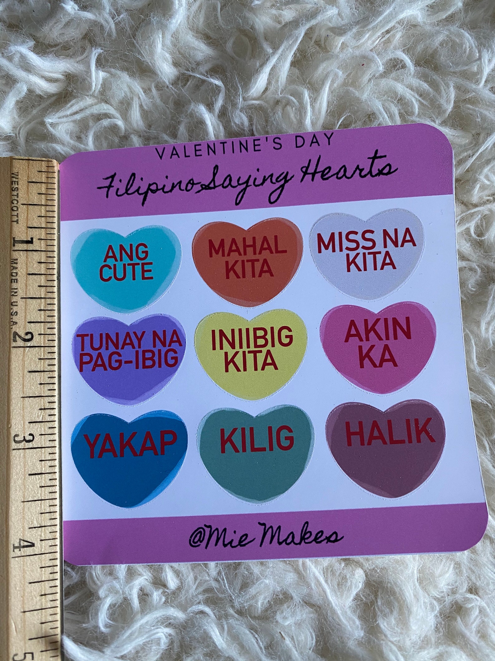 Valentine's Day Filipino Saying Heart Stickers, Conversation Hearts ...