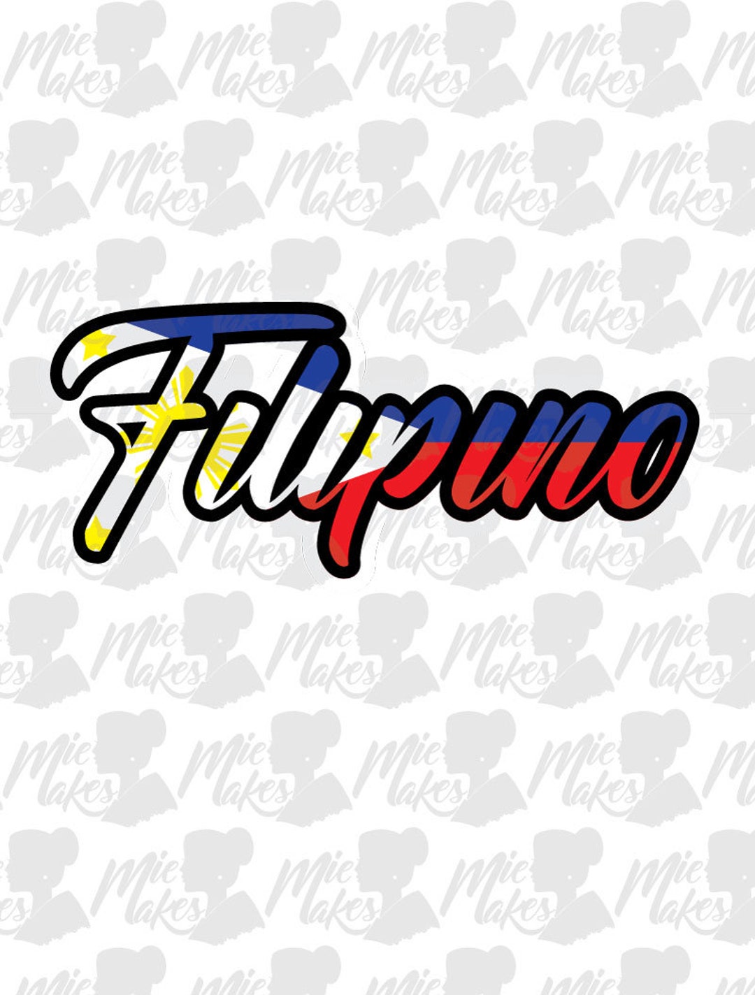 Filipino Flag Font Sticker, Filipino, Pinoy, Philippines,, Filipina ...