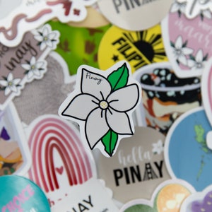 Sampaguita Pinay Sticker, Filipino Sticker, Weatherproof Sticker ...
