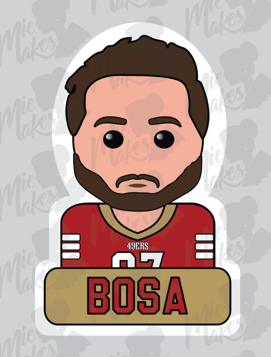 Nick Bosa Sticker, San Francisco 49ers, Niners, Football, NFL - Etsy