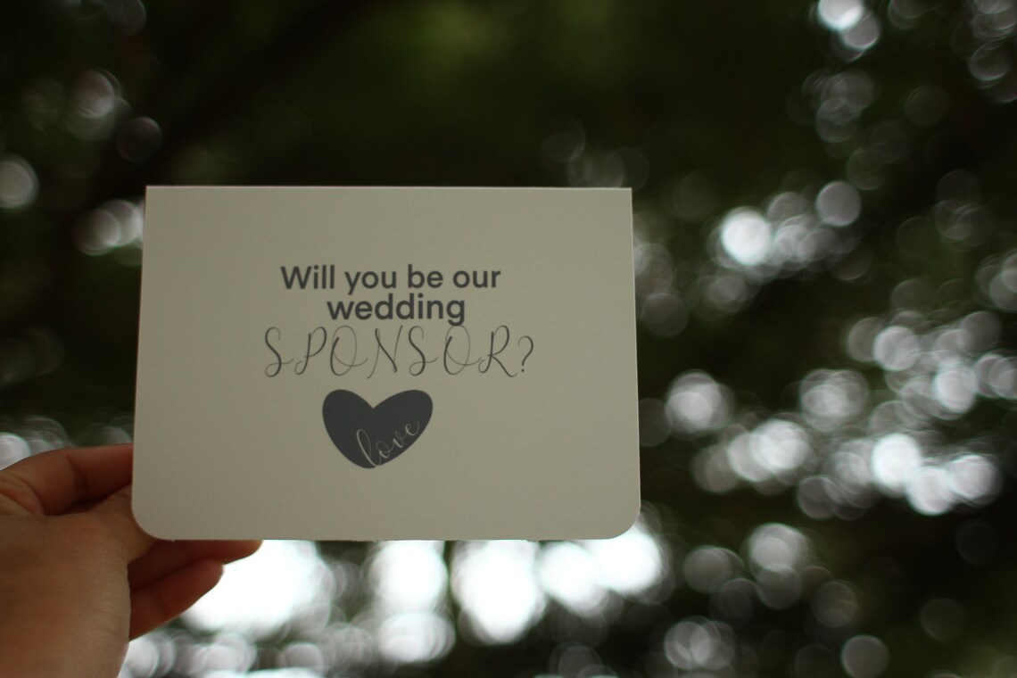 Will You Be Our Wedding Sponsor Greeting Card Homemade - Etsy