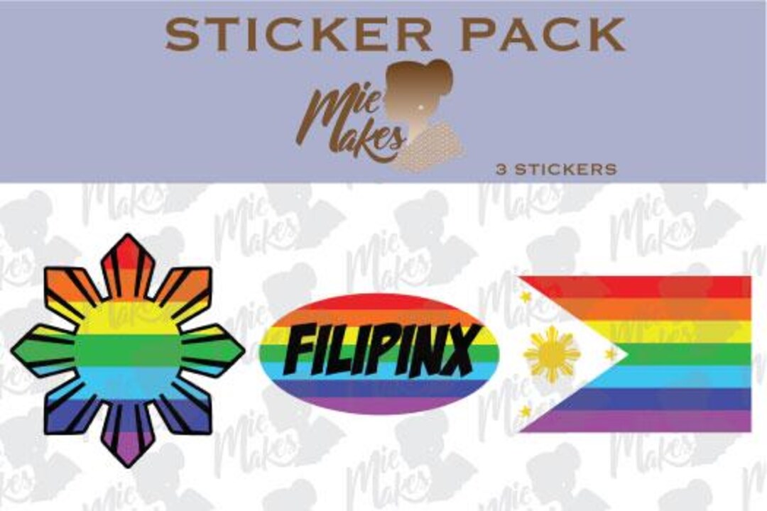 Filipino Pride (LGBTQ) Sticker Pack, Flag Stickers, Rainbow ...