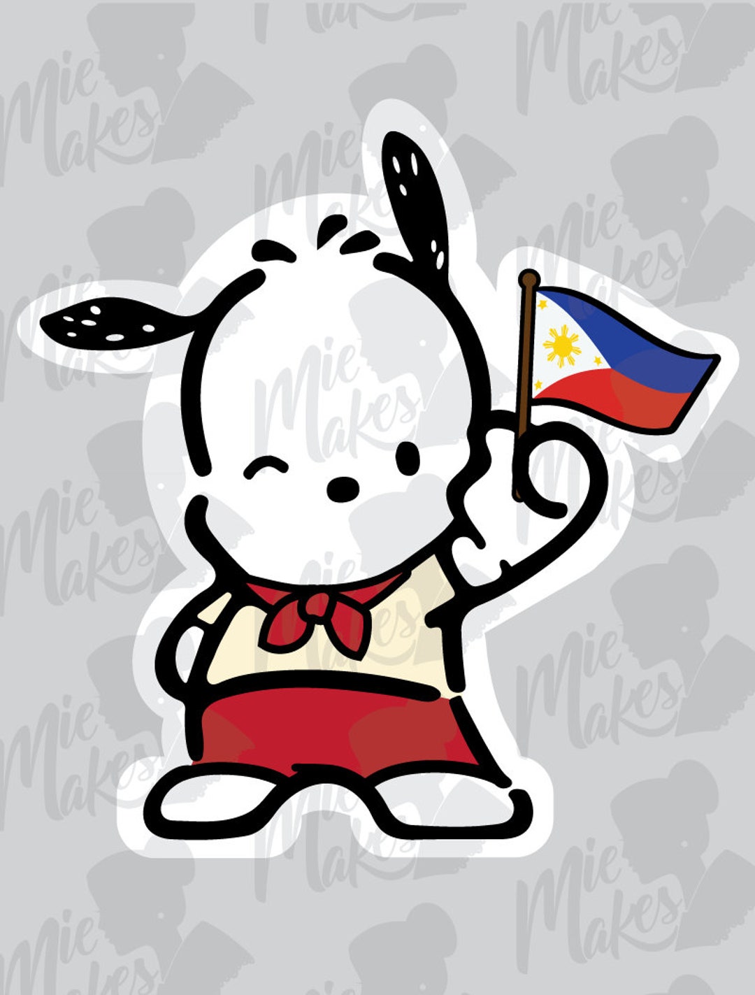 Pochacco Philippines Flag Sticker, Filipino, Pinoy, Philippines ...