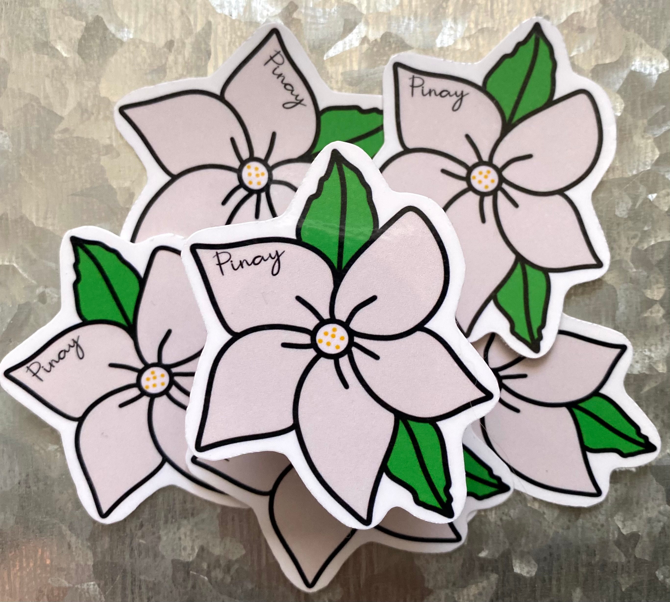Sampaguita Pinay Sticker Filipino Sticker Weatherproof | Etsy