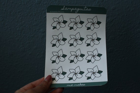 Sampaguita Sticker Sheet Jasmine Flower Stickers Floral - Etsy