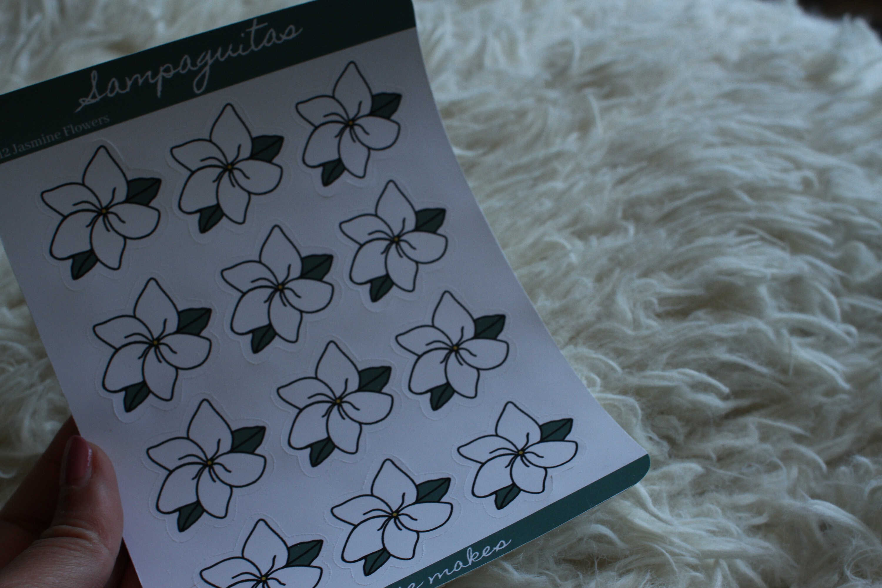 Sampaguita Sticker Sheet Jasmine Flower Stickers Floral - Etsy