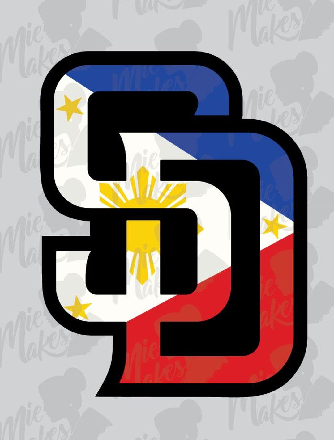 SD Philippines Flag, Weatherproof Sticker, San Diego, Padres - Etsy