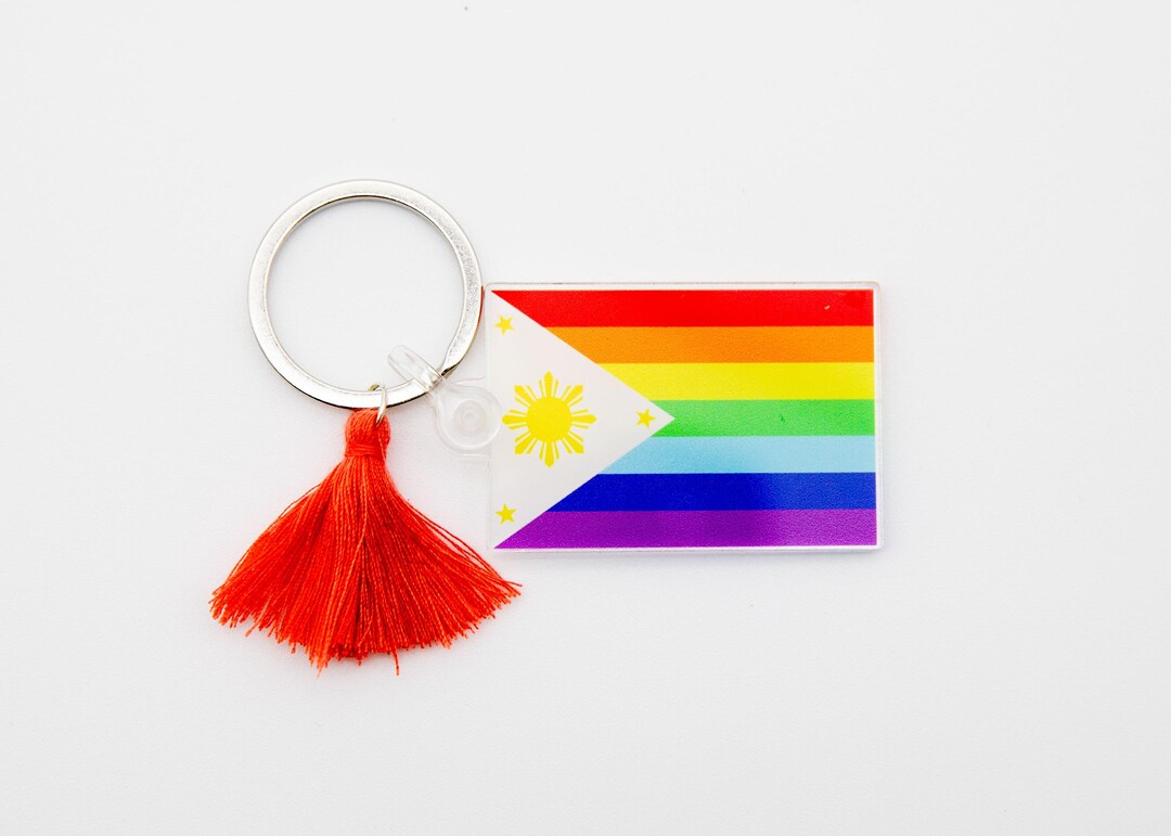 LGBTQ Pride Philippines Flag Keychain, Unique Keychain, Rainbow ...