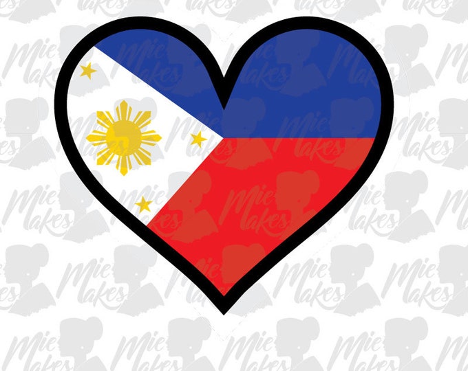 Heart Shape Philippines Flag Kiss-cut Stickers, Philippines Flag ...