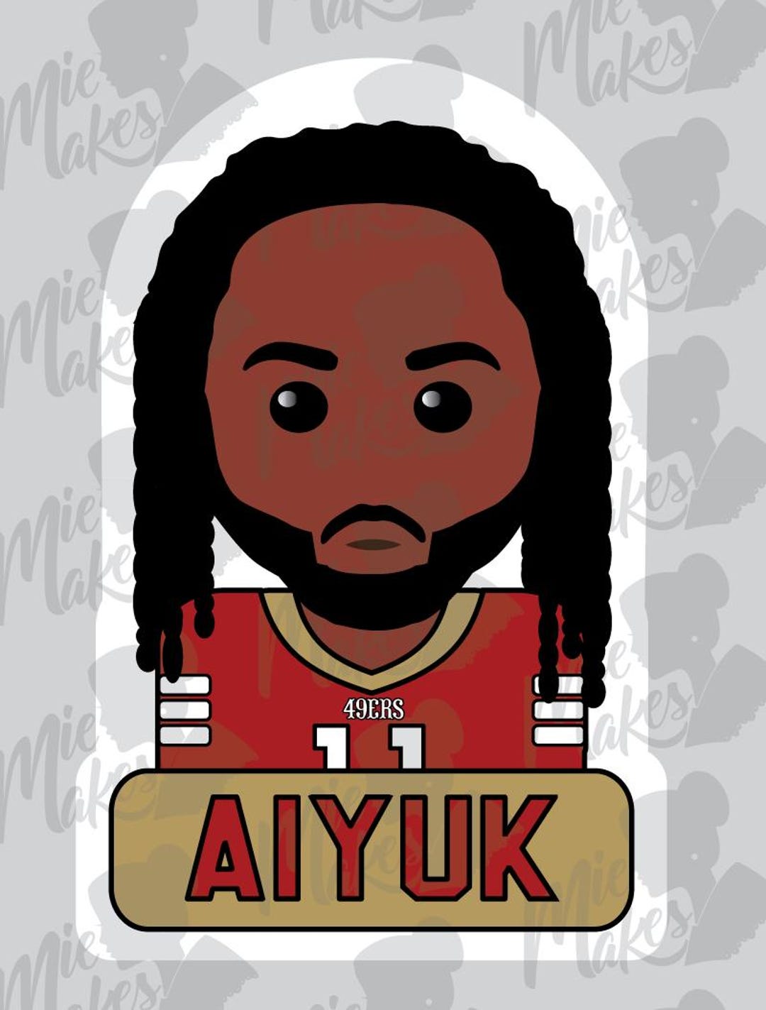 Brandon Aiyuk Sticker, San Francisco 49ers, Niners, Football, NFL - Etsy