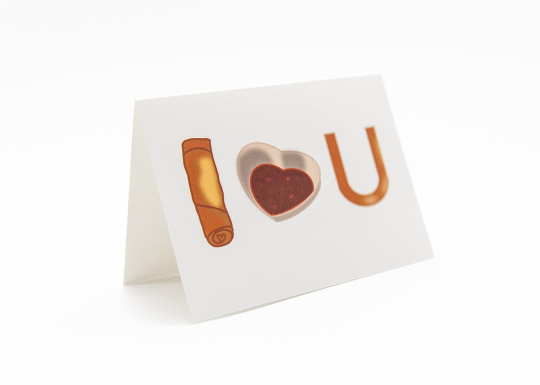 I Love You (lumpia) Greeting Card, Homemade Greeting Card, I Love You ...