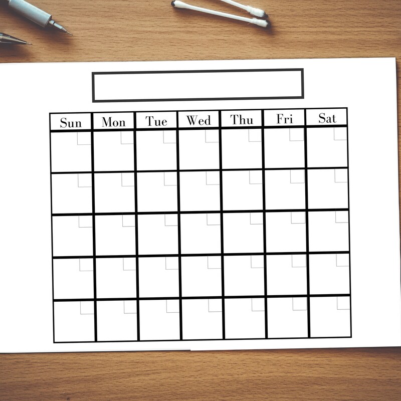 Blank Calendar Pdf - Etsy