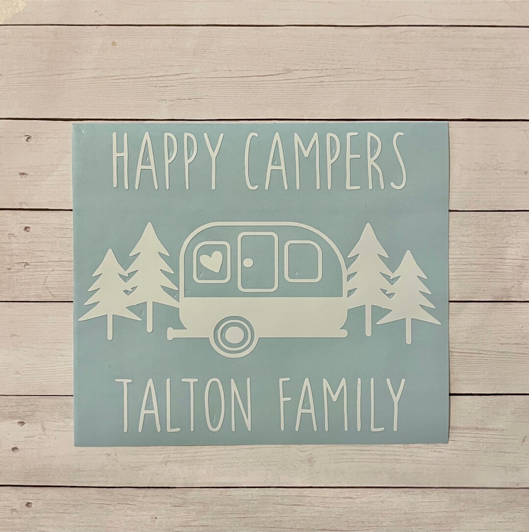 Decal for Camper, Custom Happy Campers Decal for Camper, Personalized ...