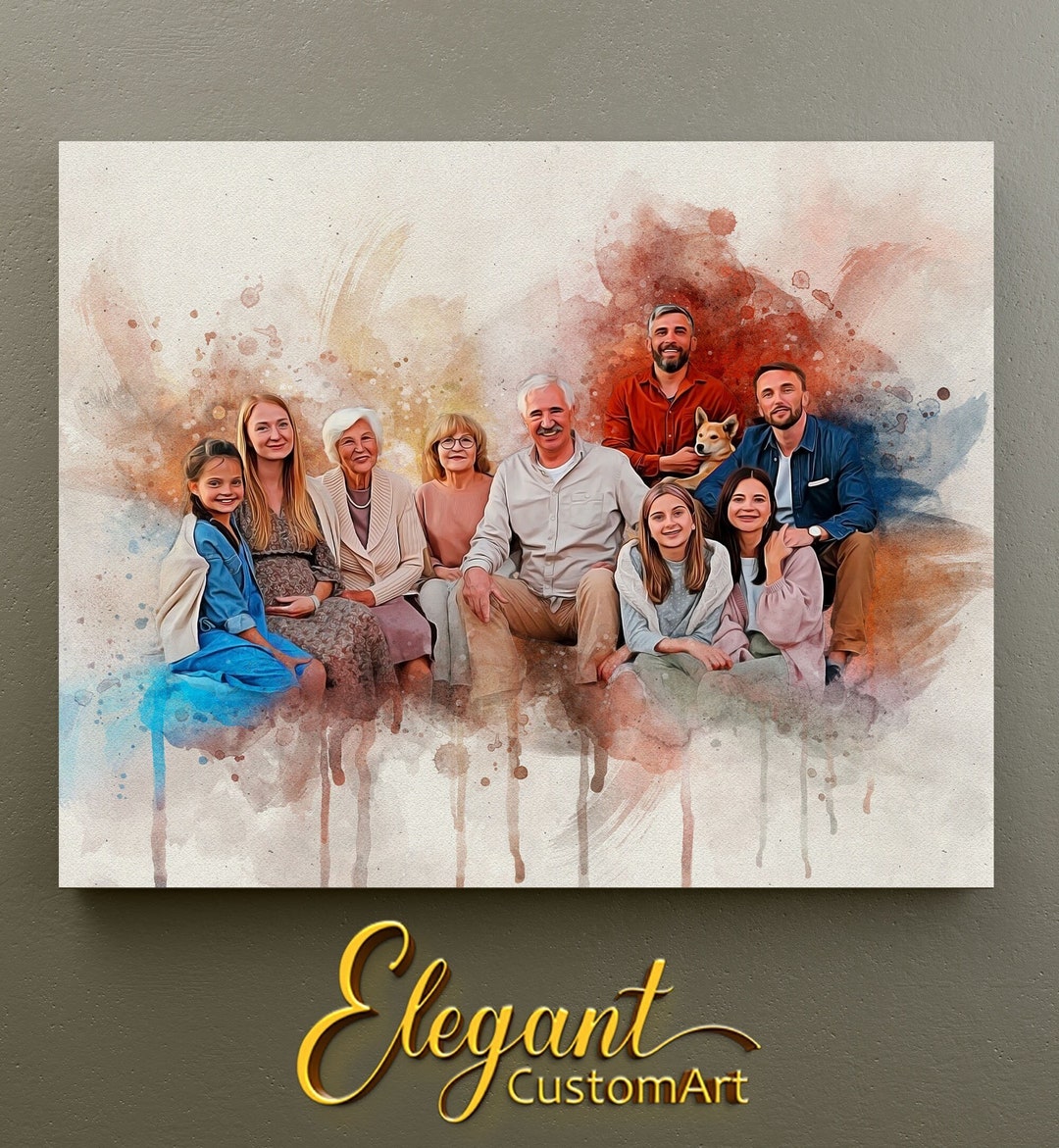 Personalized Family Portrait, Unique Wedding & Christmas Gift ...