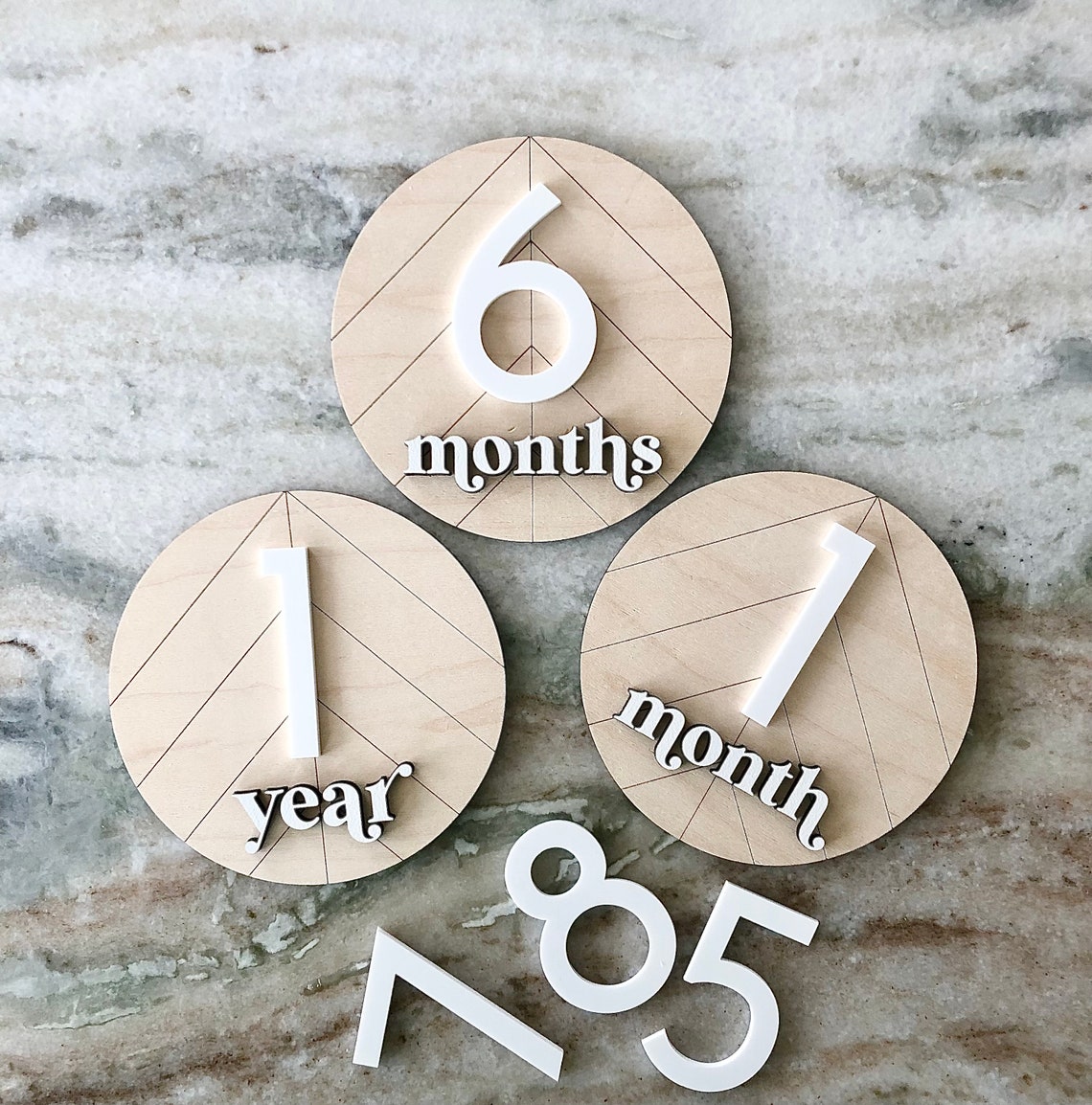 Interchangeable Monthly Milestone Markers Wood Milestone - Etsy