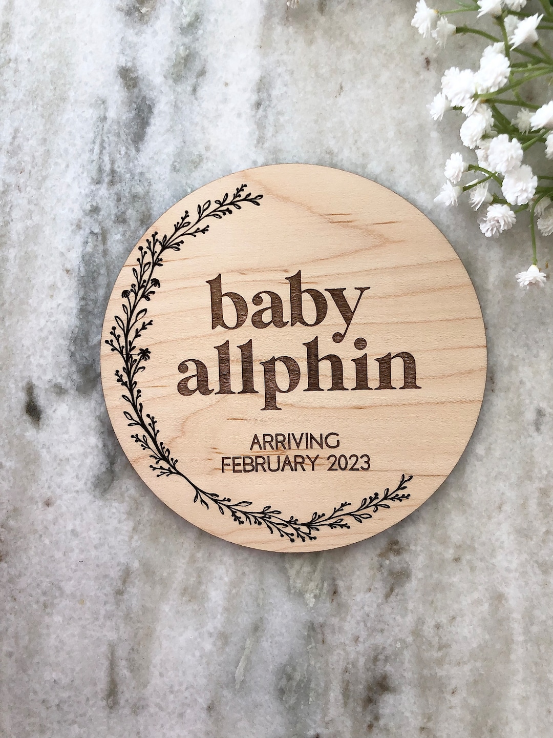 Custom Wood Pregnancy Announcement Sign | Engraved Photo Prop - Etsy